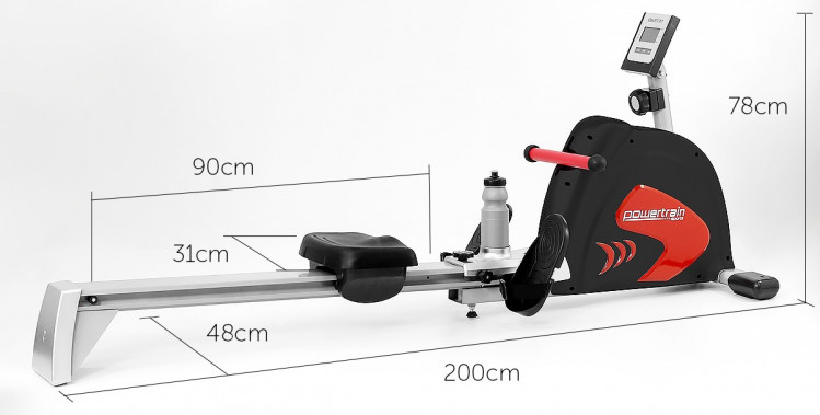 Powertrain Magnetic flywheel rowing machine - Black