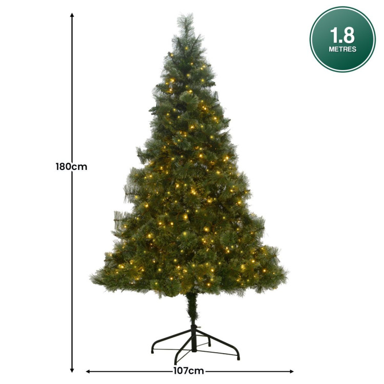 Christabelle 1.8m Christmas Tree Cashmere Pine 6ft Pre-Lit with LED ...