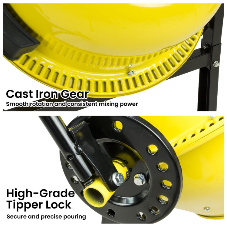 Kartrite Portable 63L Cement Concrete Mixer Dual Mix Blades & Tipper ...