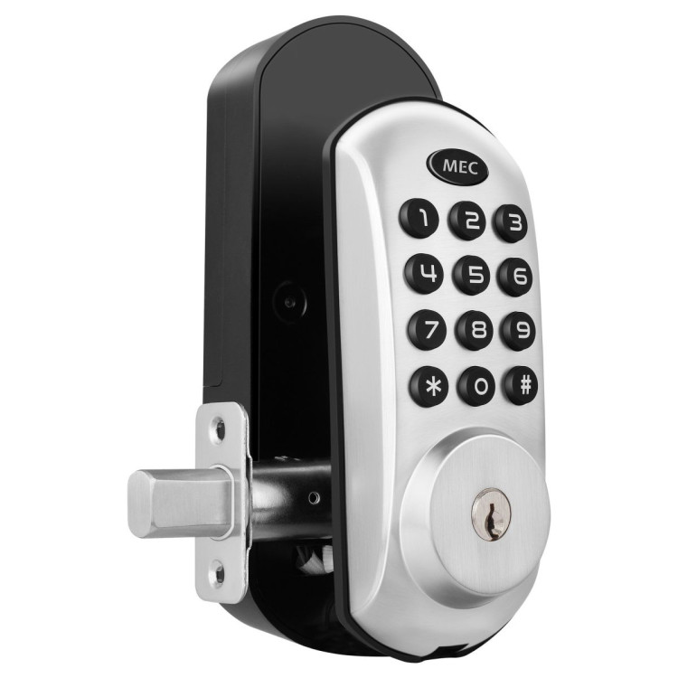 MEC Digital Motorised Smart Lock 20 User Codes Auto-Lock Backlit Keypad Chrome